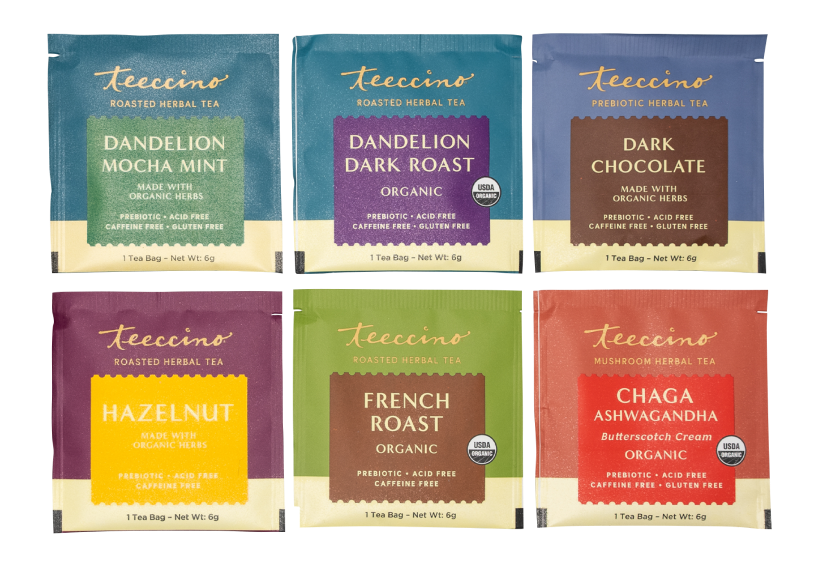 Teeccino Free Herbal Tea Sampler - 6 Flavors - Teeccino